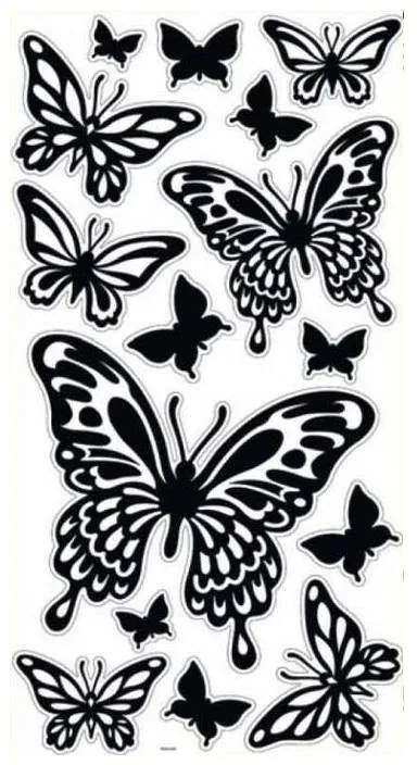 Samolepící pokojová dekorace Motýli černí 69x30cvm