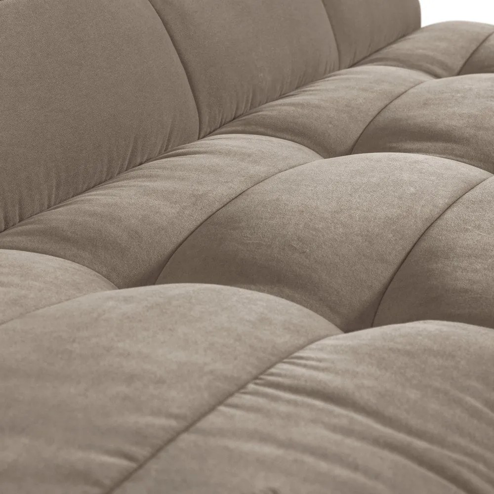 Taupe sametová polstrovaná lavice Cluster – vtwonen
