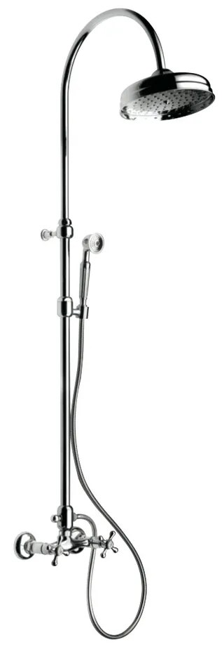 Faris Liberty - sprchová baterie nástěnná, rozteč 150mm, pevná sprcha + ruční sprcha - komplet, chrom 027 + AC270