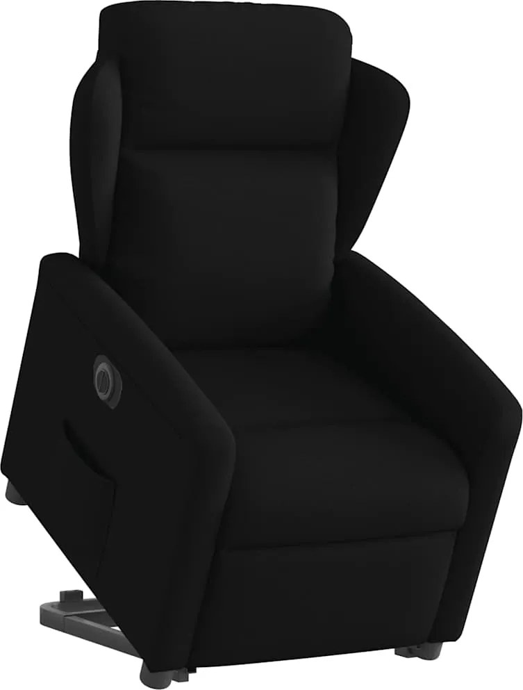 Elektrické zvedací polohovací křeslo černé textil 3303156