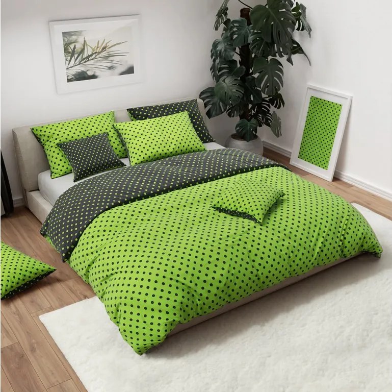 Polybavlněné povlečení COLAM GREEN POLY zelené Rozměr povlečení: 2 ks 70 x 90 cm | 200 x 220 cm