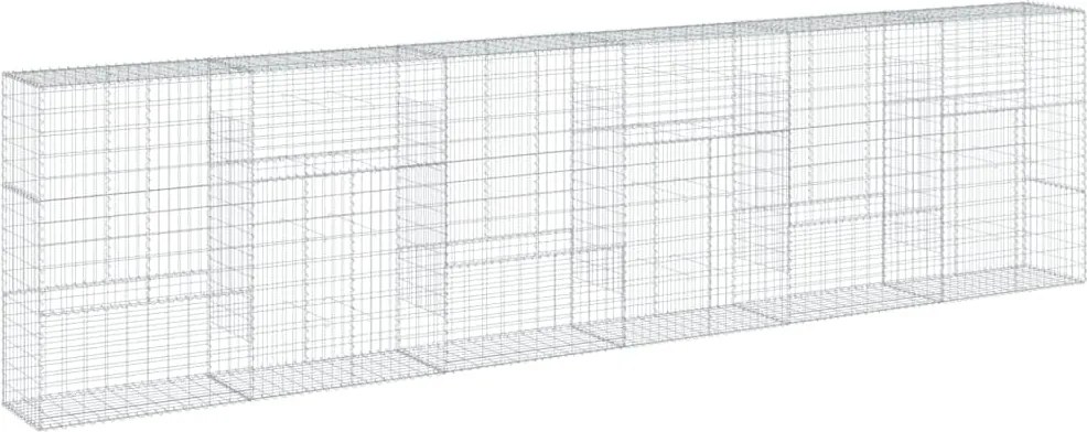 Gabionový koš s víkem 600 x 50 x 150 cm pozinkované železo 3295159