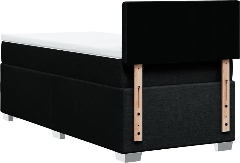 Box spring postel s matrací černá 90x190 cm textil 3285759