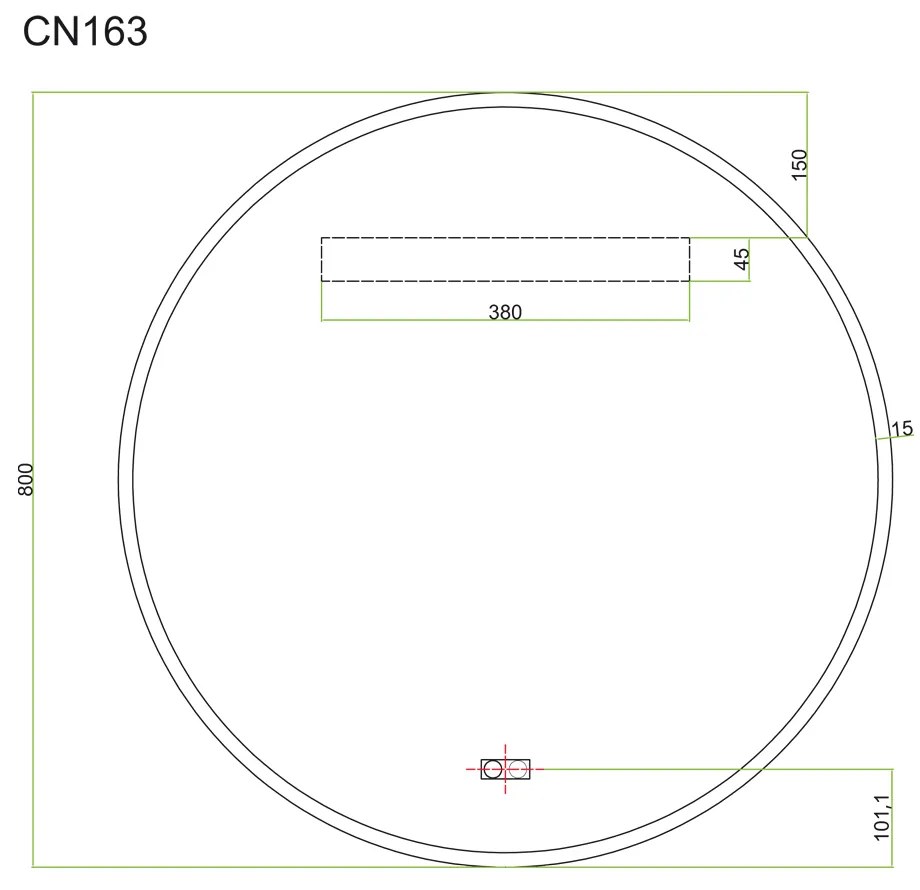 Mereo Mereo, Zrcadlo kulaté pr. 80 cm, LED osvětlení, CN163