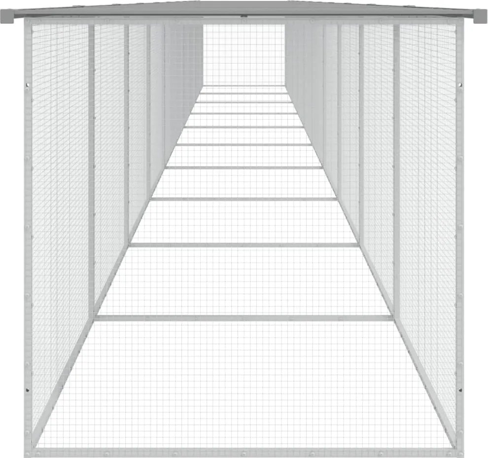 Klec pro kuřata se střechou světle šedá 1 003 x 98 x 90 cm ocel 3189058