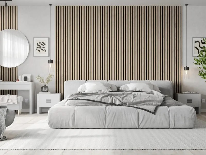 Mexen Lam-F, akustické stěnové lamely 275 × 31,5 cm, filc 6 mm, dub perlový, S105-275317-2812-058