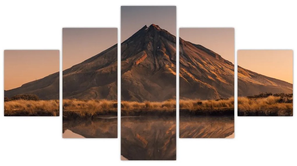 Obraz odrazu hory Taranaki, Nový Zéland (125x70 cm)