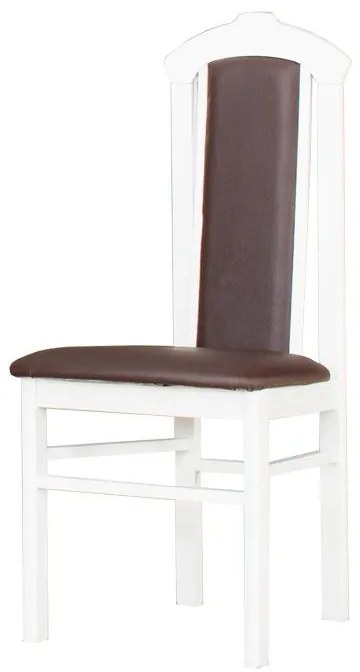 Židle K70 (bílý / ekologický kožený ořech)