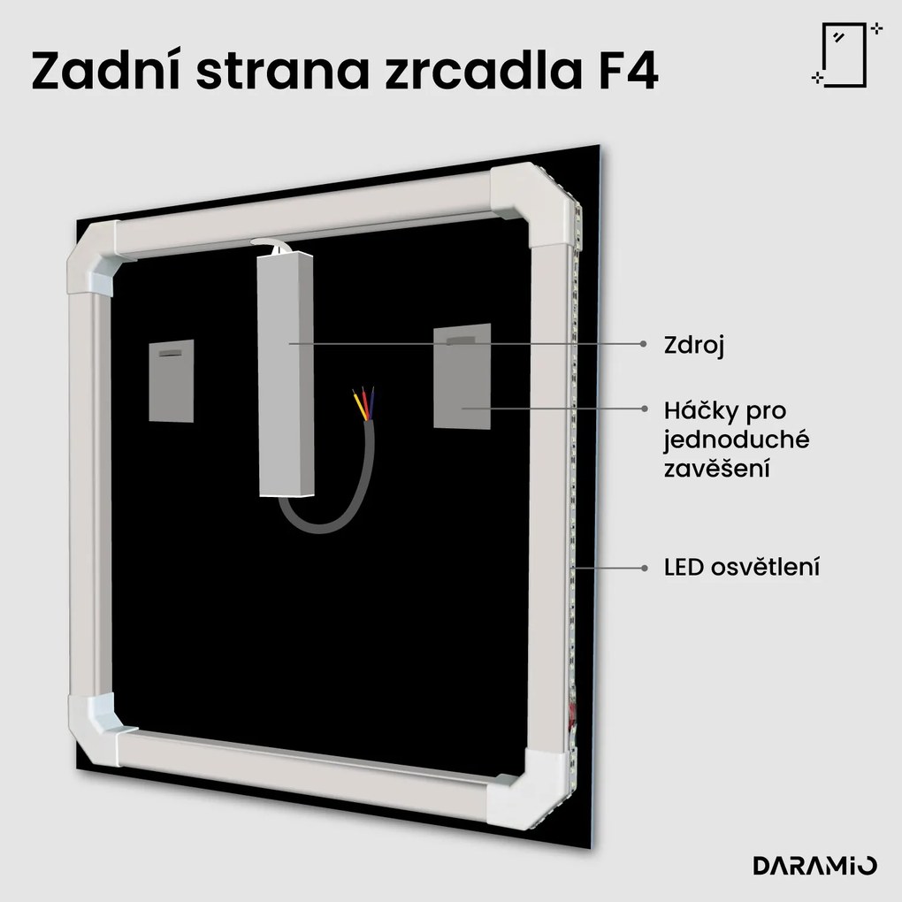 Zrcadlo do koupelny s LED osvětlením F4
