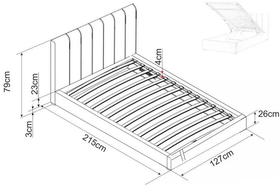 Postel Montreal Velvet 120 x 200 cm, šedá