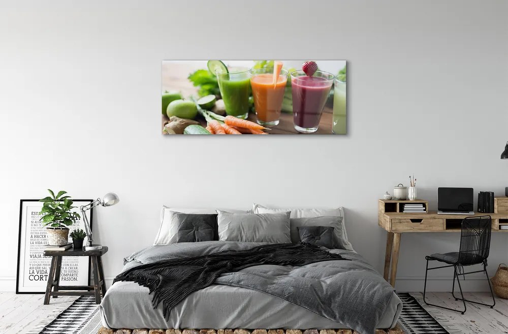 akrylový obraz zeleninové koktejly 120x60 cm