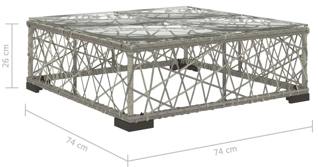 vidaXL Marketos 8dílná zahradní sedací souprava s poduškami polyratan šedá