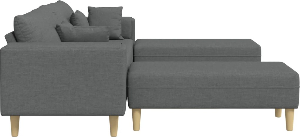 Pohovka 3 ks Tmavě šedá textil 3335163