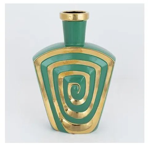 Eurolamp Keramická váza 30x20,2 cm zelená/zlatá 752-20343