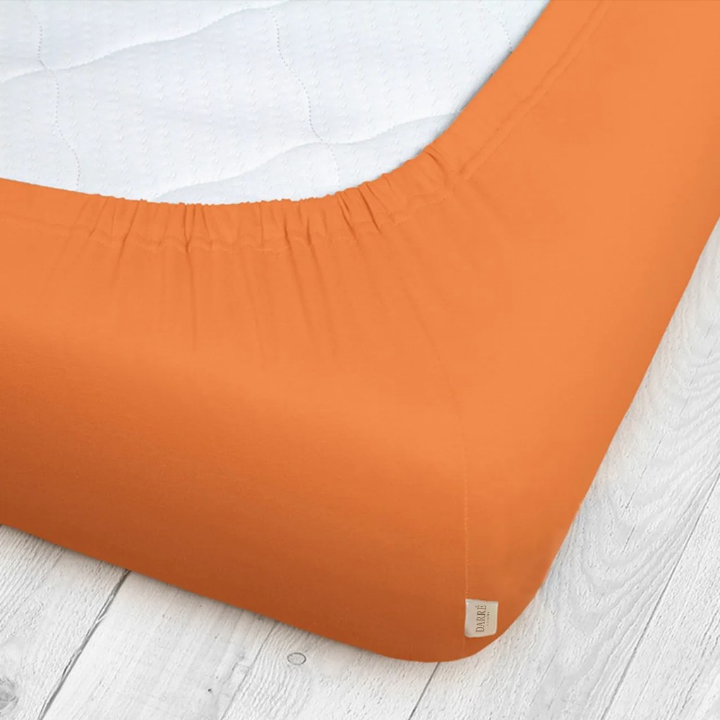 Jersey prostěradlo středně oranžové na výšku matrace do 20 cm Velikost: 180 x 220