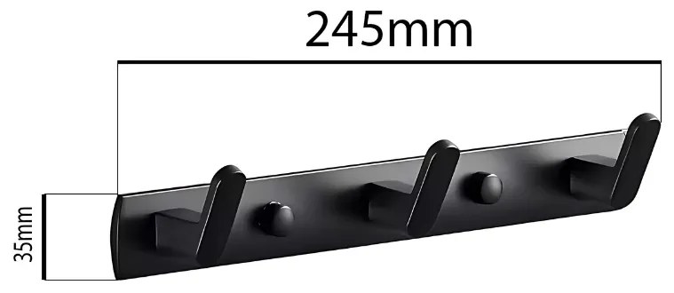 Verk Group Koupelnový věšák na oblečení, ručníky, kuchyňský věšák loft wall hanger 24,5 cm