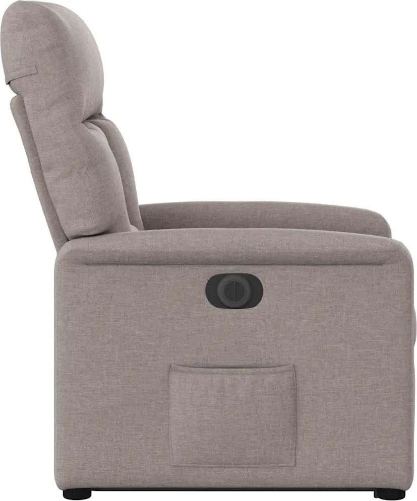 Elektrické zvedací polohovací křeslo taupe textil 3303059