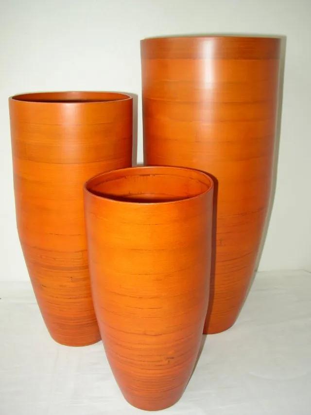Axin Trading s.r.o. Bambusová váza klasik oranžová M