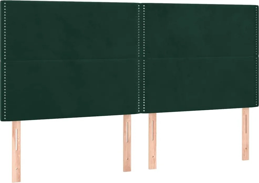 Box spring postel s matrací tmavě zelená 200x200 cm samet 3137806