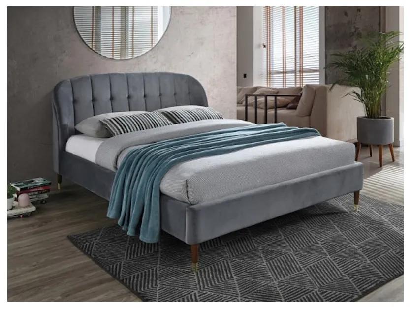 Čalouněná postel LIGURIA Velvet, 160x200, bluvel 14