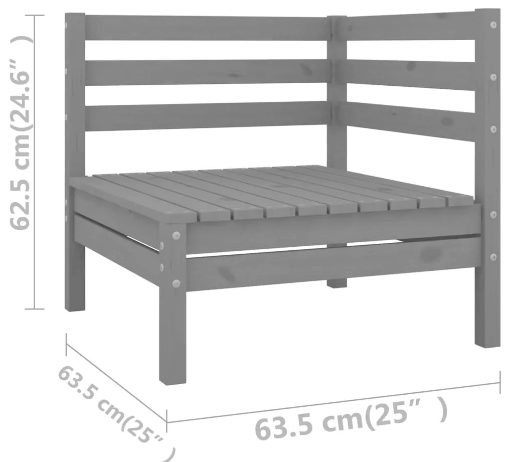 vidaXL Marketos 10dílná zahradní sedací souprava šedá masivní borovice