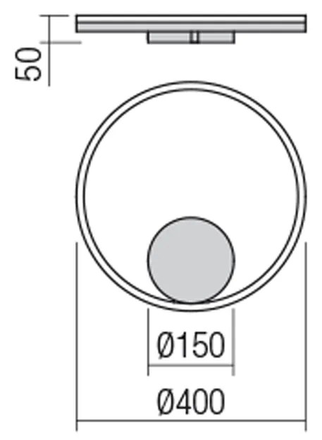 Redo 01-1699 nástěnné LED stmívatelné svítidlo Orbit bronz, 26W, 3000K, ø40cm