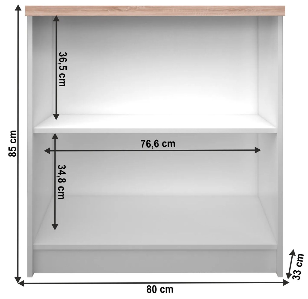 Kondela Regál, bílá / dub sonoma, TOPTY TYP 16