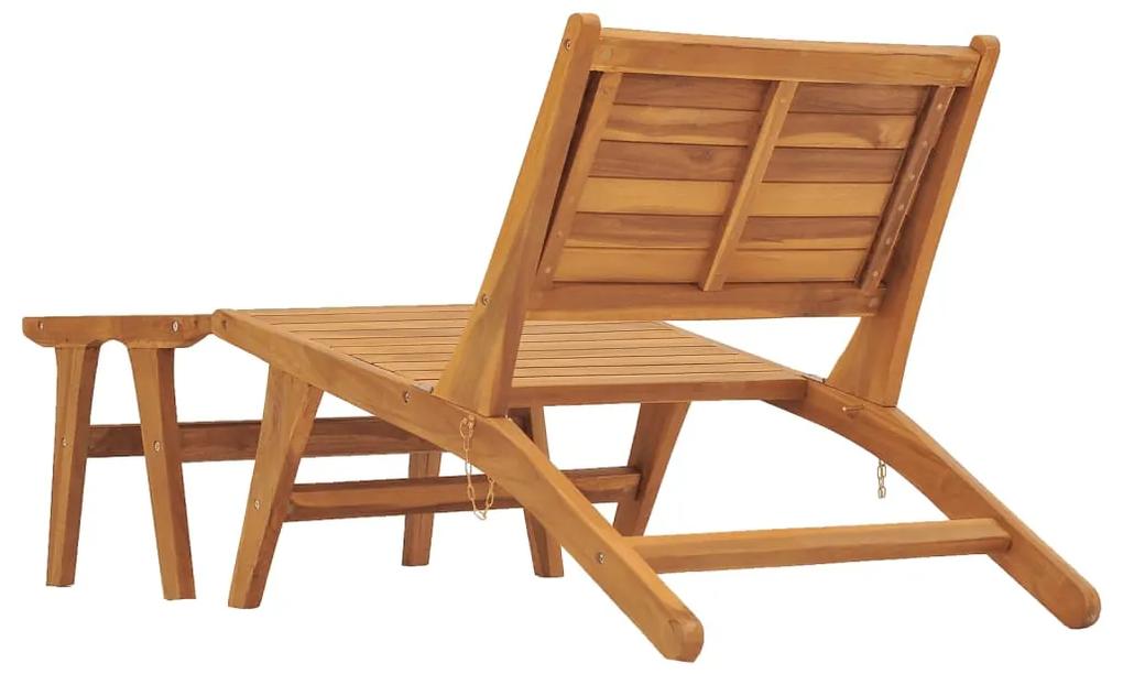 Zahradní židle s podnožkou masivní teakové dřevo - Default Title