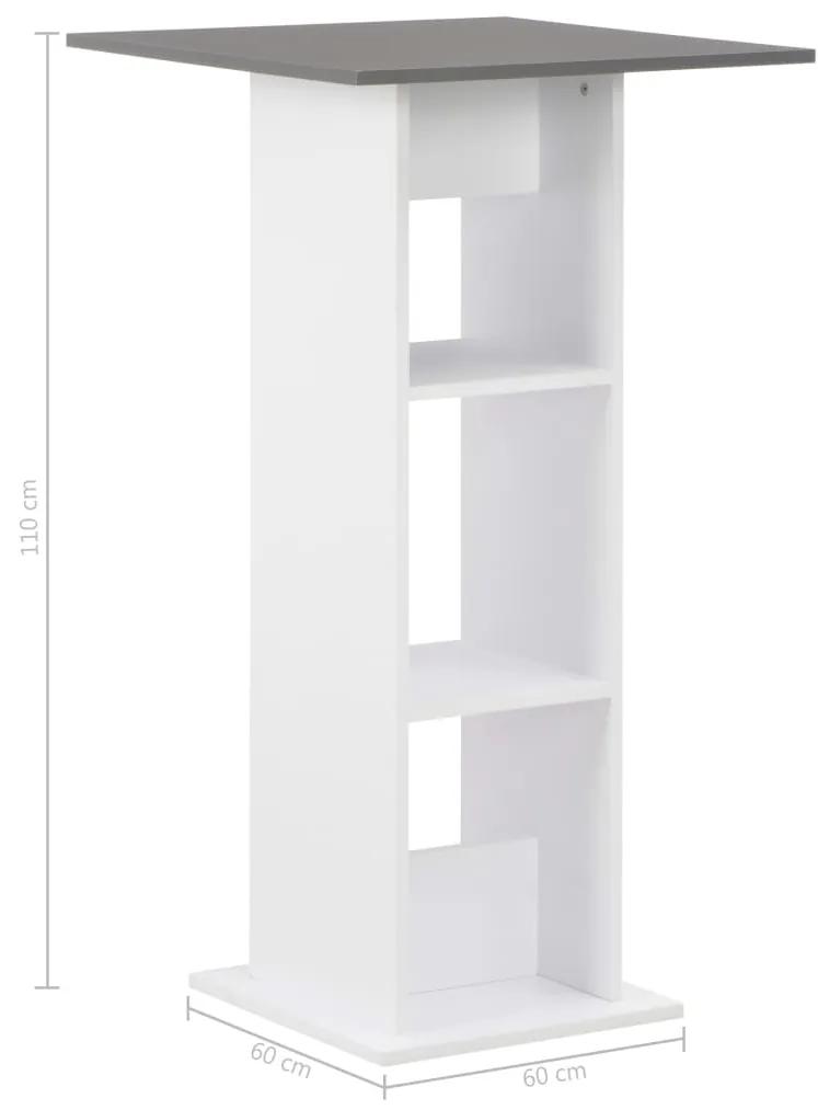 Barový stůl Edge - bílý | 60x60x110 cm