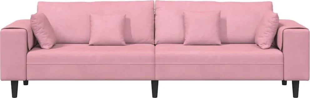 Pohovka Růžová 250 x 77 x 76 cm samet 3335156