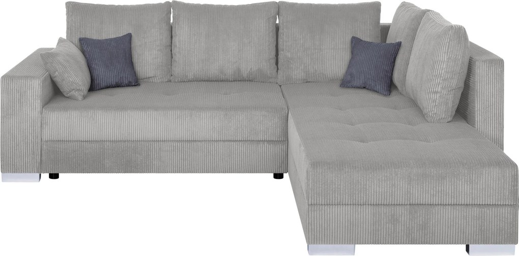 XXXLutz ROHOVÁ SEDAČKA, textil, kompozitní dřevo, šedohnědá P & B - Sedací soupravy - 000044001804