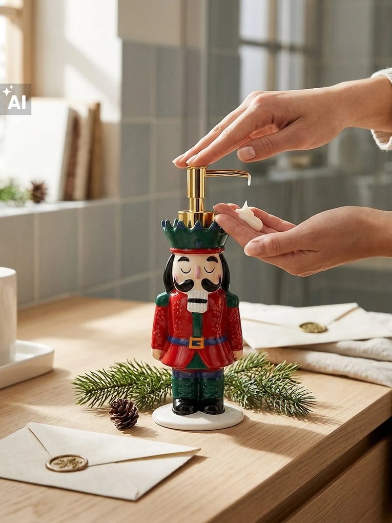 Sinsay - Vánoční keramický dávkovač mýdla ve tvaru louskáčku - černá