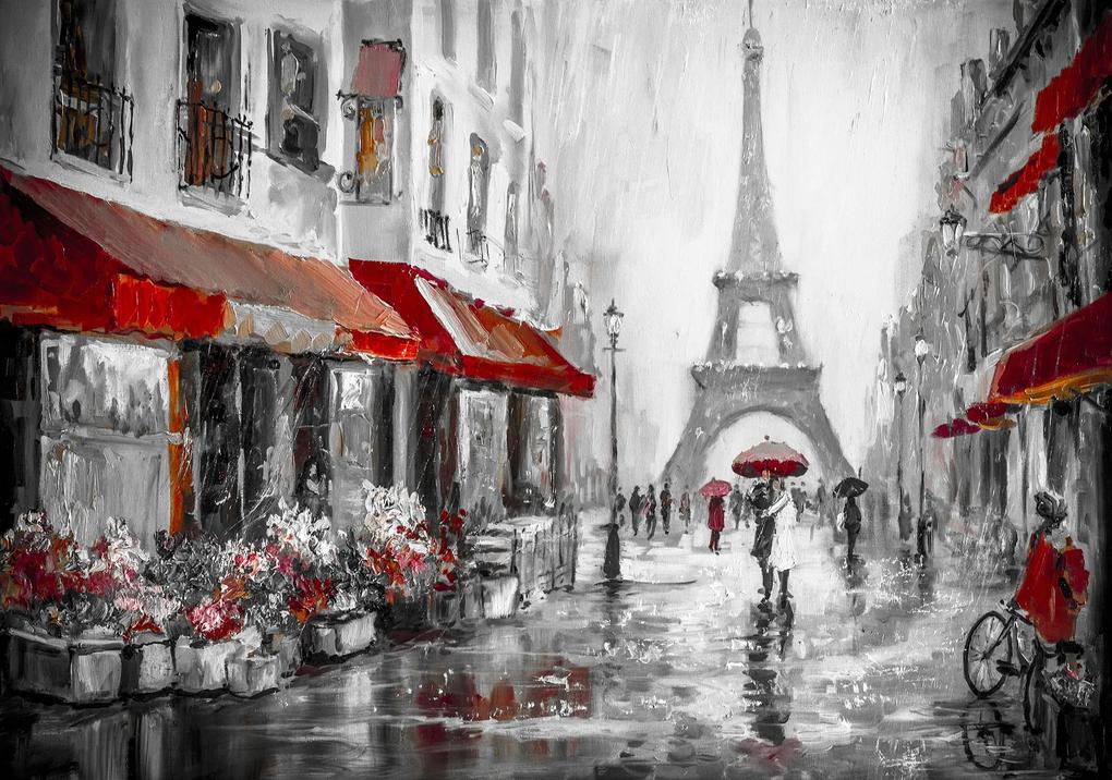 Postershop Fototapeta vliesová: Deštivo u Eiffelovy věže - 184x254 cm