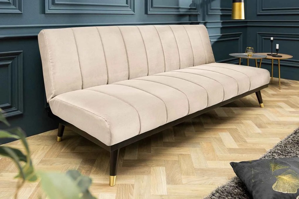 Designová rozkládací sedačka Halle 180 cm šampaňský samet