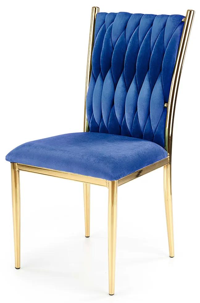 Židle K436 zlatý kov / granátová tkanina
