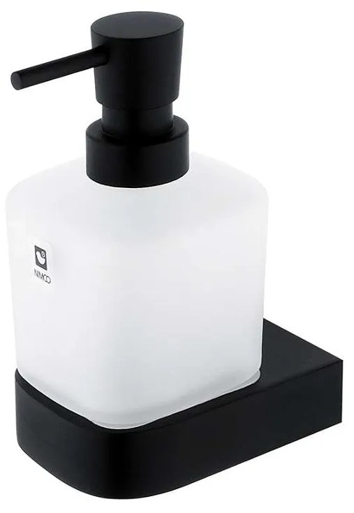 Nimco Nikau - Dávkovač mýdla s držákem, 250 ml, matné sklo/černý mat NKC 30031C-T-90