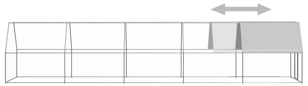 vidaXL Marketos Venkovní klec pro kuřata 2 x 10 x 2 m pozinkovaná ocel