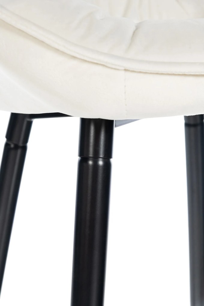 Sada 2 barových židlí Gibson samet – krémová