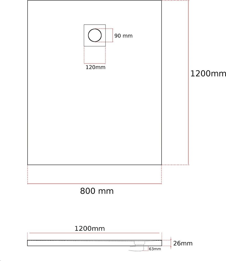 Gamma Erga Oldaf, SMC obdélníková sprchová vanička 120 x 80 cm, šedá matná, ERG-GMA-OL-80120G
