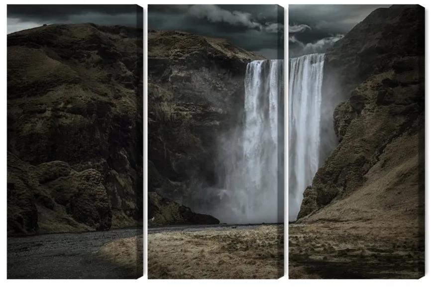 Vícedílný obraz Majestátní Vodopád Skógafoss Nedostatek Nedostatek Plátno Canvas 60x40