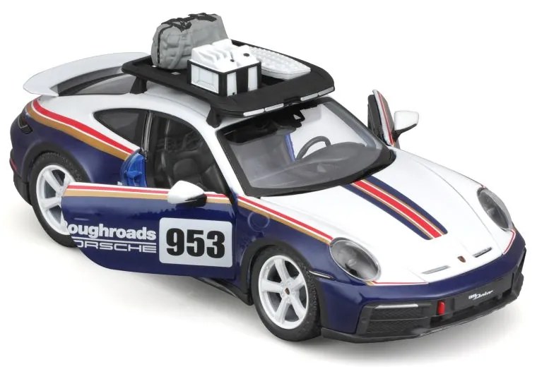 Bburago racing porsche 911 dakar blue 953 roughroads, 1:24