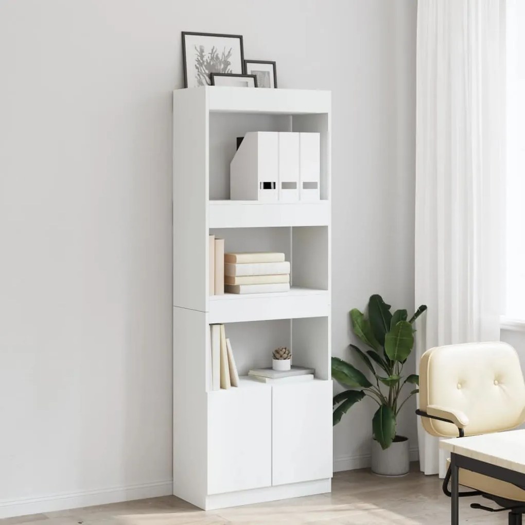 Skříň highboard bílá 63 x 33 x 180 cm kompozitní dřevo 3309600