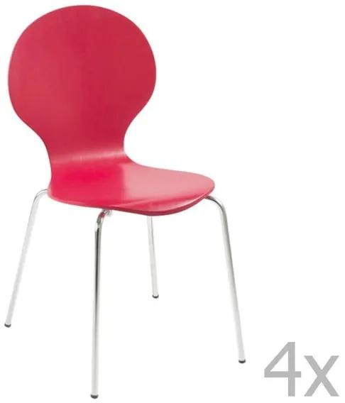 Sada 4 červených jídelních židlí Actona Marcus Dining Chair