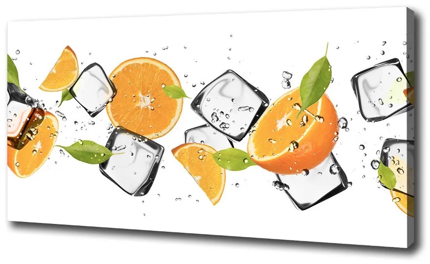 Wallmuralia Foto obraz na plátně Pomeranče s ledem 100x50