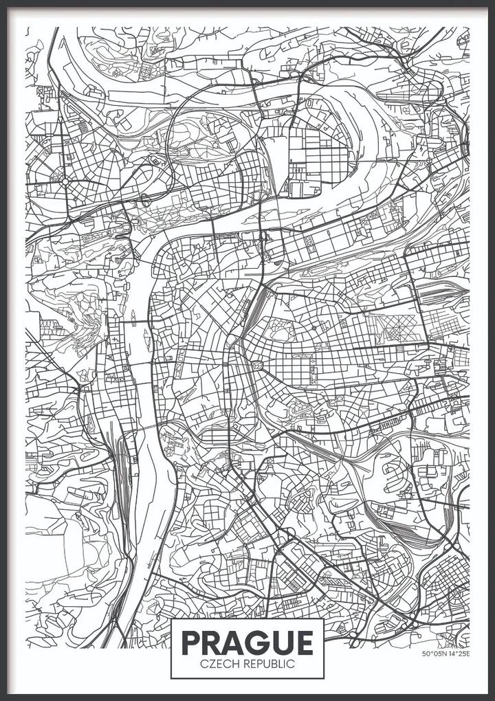 DecoKing - Nástěnný plakát - Map - Praha