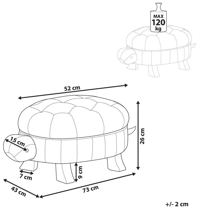 Tmavě zelená stolička želva TURTLE Beliani