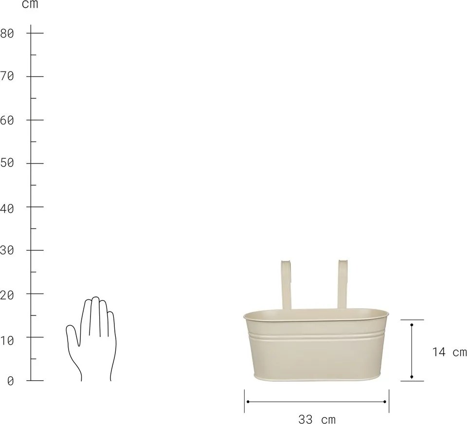 Butlers ZINC Truhlík k zavěšení 33 cm - béžová