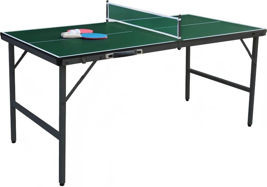 Costway Skládací stůl na stolní tenis se sítí a 2 pálkami a míčky Mini – zelený
