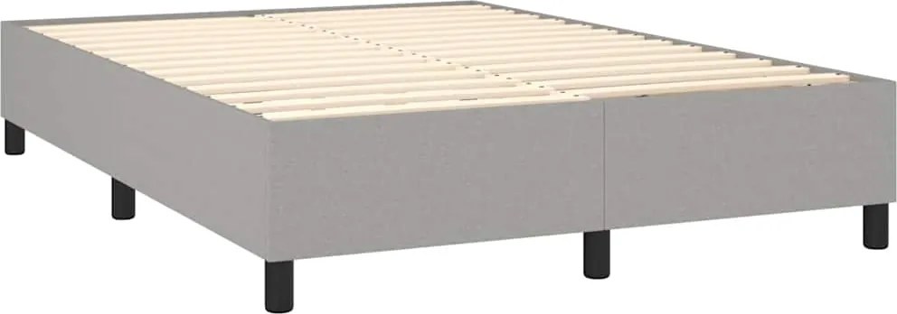 Rám postele s boxspringem světle šedý 140 x 190 cm textil 3120854