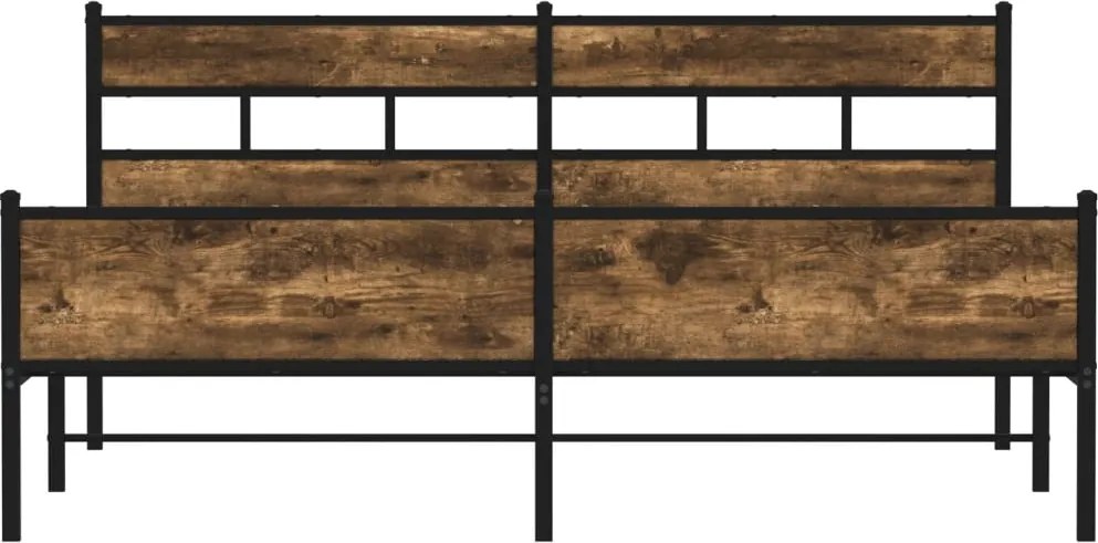 Kovový rám postele bez matrace kouřový dub 193 x 203 cm 3308493